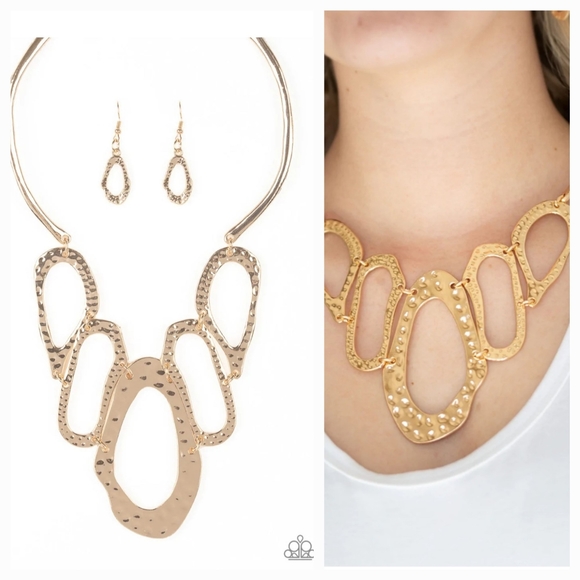 paparazzi | Jewelry | Prime Prowess Gold Necklaceearring Set | Poshmark